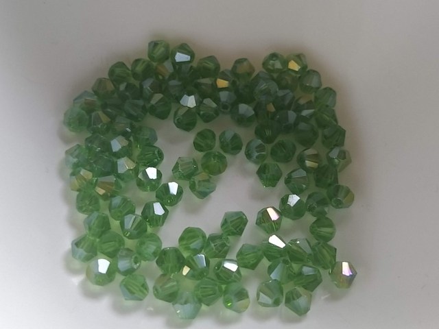 (A1155) Kristali bicone zelena AB 4mm 100kom