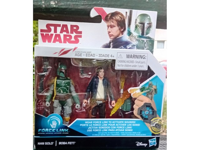 Star Wars Force Link Han Solo &; Boba Fett 10 cm