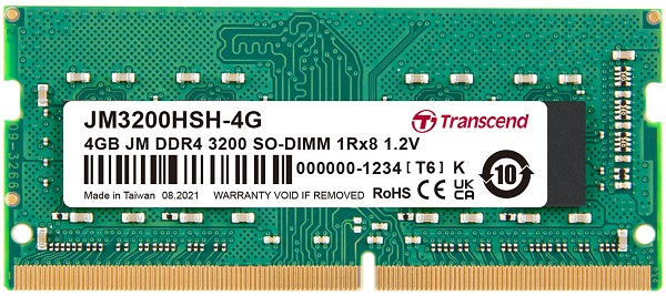 DDR4 4GB JM 3200 SO-DIMM 1Rx8 512Mx8 CL22 1.2V
