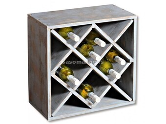 Polica za vino sivo drvo 20 boca 50x50x25cm KSP69246 Kesper