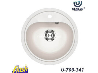Granitna sudopera usadna okrugla - ULGRAN - U-700 - (4 boje) 341 - ULTRA BELA