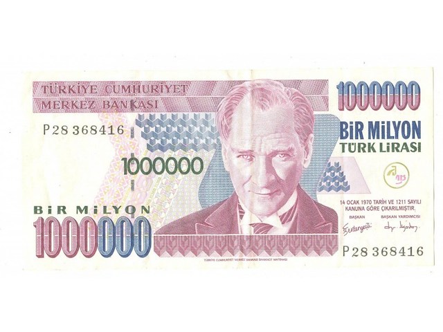 TURSKA 1 milion lirasi 1970