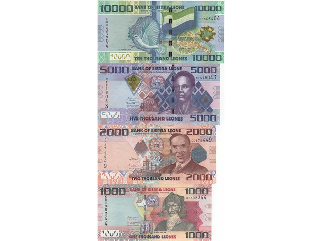 SIERRA LEONE set 1.000 - 10.000 Leones UNC, 4 novčanice