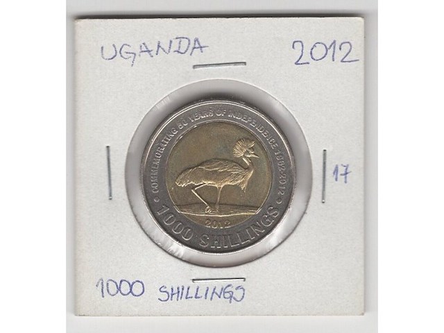 UGANDA 1000 Shillings 2012 UNC, Bimetal