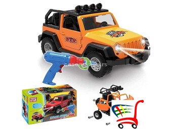 Auto jeep rasklopiva igračka sa šrafilicom na baterije - Auto jeep rasklopiva igračka sa šrafilic...