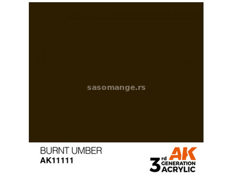 AK INTERACTIVE Acrylic Modelling Colors - Burnt Umber dark brown acrylic paint 17ml
