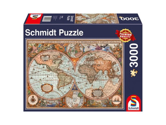 SCHMIDTSPIELE Puzzle game 3000 pieces Antique world map