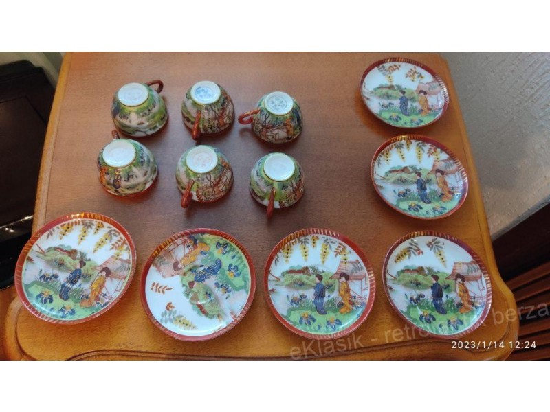 Satsuma Kutani Geisha set za čaj od porcelana