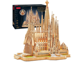 CUBICFUN Puzzle game 696 pieces Barcelona Holy Family Church 3D LED