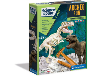 CLEMENTONI Science &amp; Play T-Rex dinosaur fluorescent rész stock