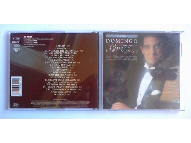 PLACIDO DOMINGO - Greatest Love Songs (CD) Made in EU