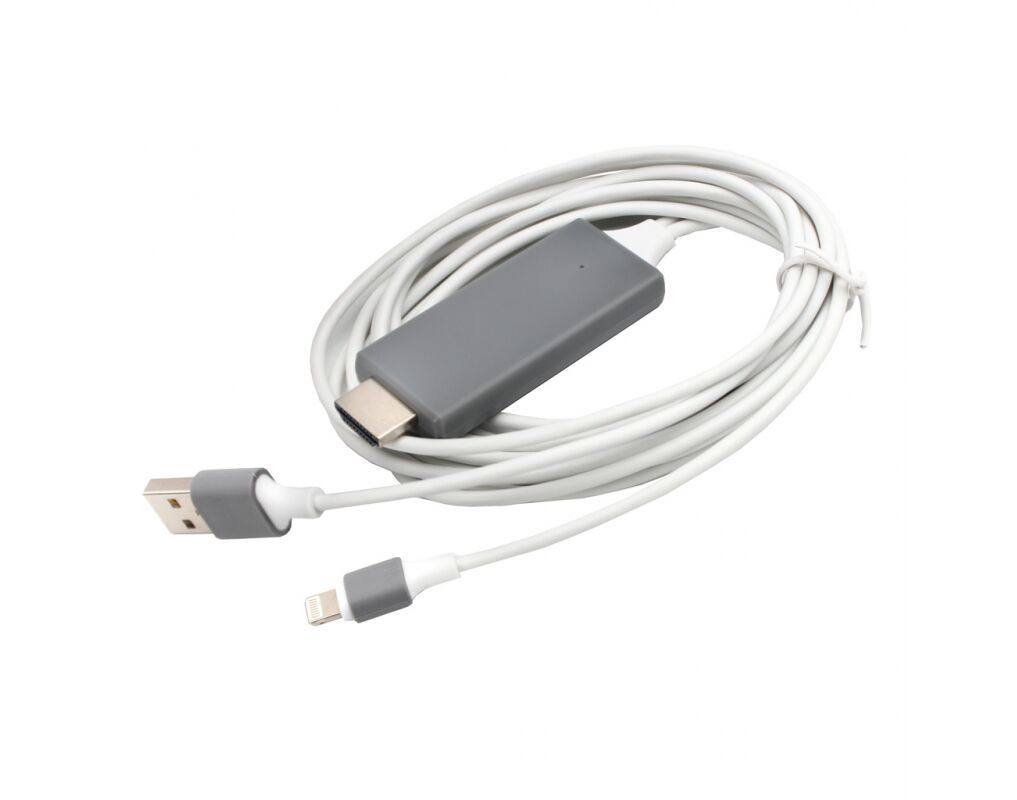 Kabl lightning na HDMI USB 2m sivi
