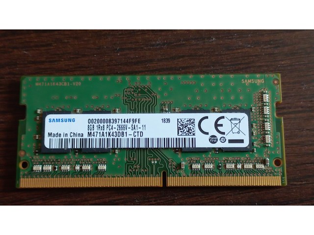 Samsung 8GB 1Rx8 PC4 - 2666V - SA1 - 11