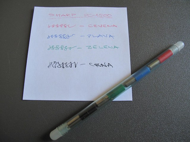 Color pens for SHARP PC-1500 computer`s plotter-štampač