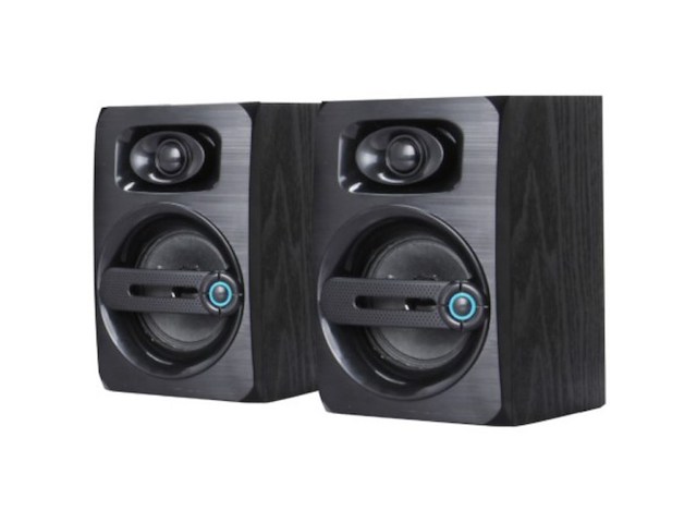 SPK-B23 * Gembird Stereo zvucnici black Wood, 2.5 inch, 6W RMS (2x3W) USB pwr, volume control, 3,5mm