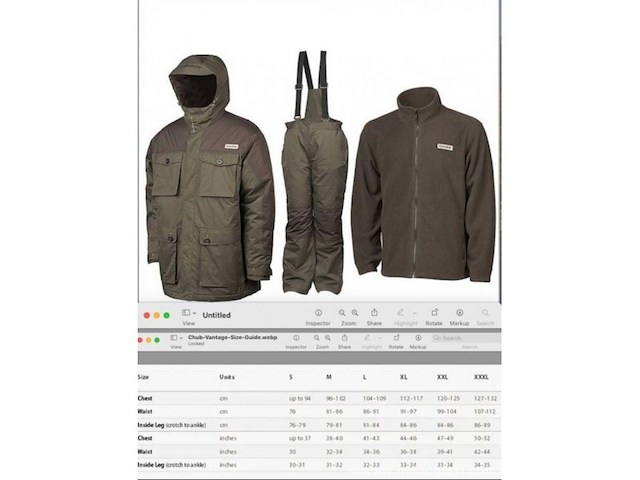 ODELO ZA RIBOLOV `Chub Vantage All Weather Suit °