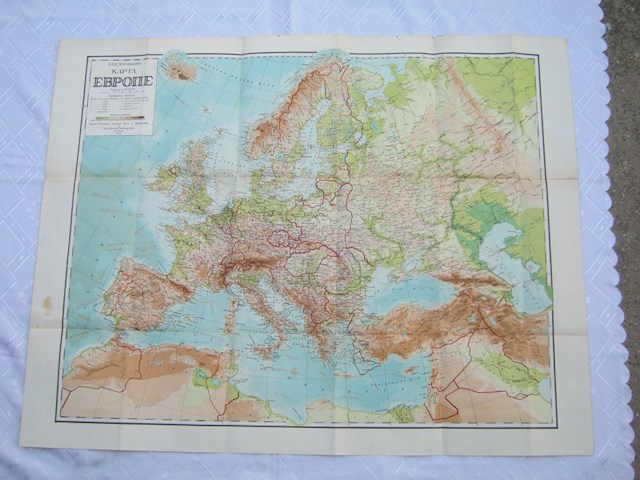 Stara veća karta Evrope iz 1939 godine
