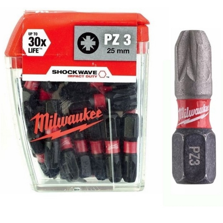 Milwaukee Set udarnih bitova PZ ojačani – PZ3 x 25 mm, 25 kom, 4932430869