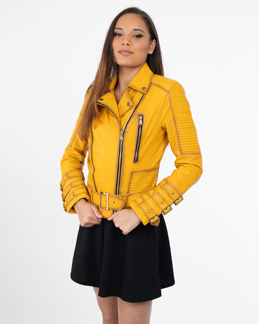 Kožna jakna Erica – Žuta