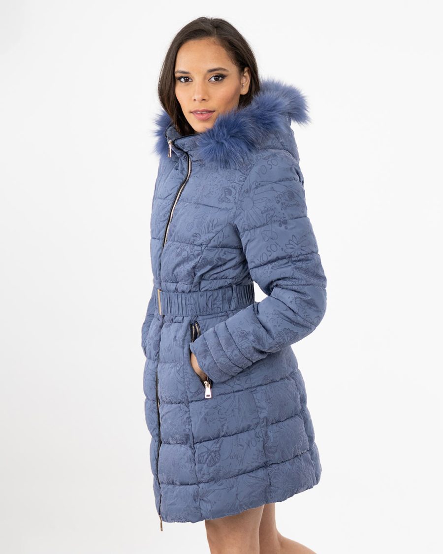 Ženska zimska jakna – Sportska i Casual – FL-1440 – Plava-ljubičasta