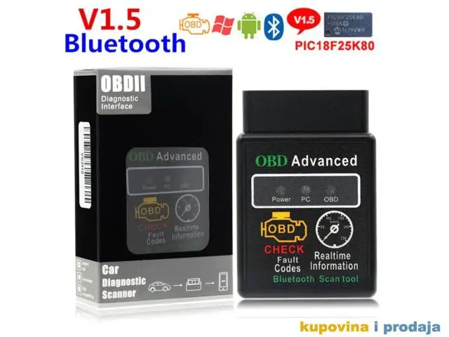 Bluetooth ELM327 HHOBD2 OBDII V1.5, 25k80 cip