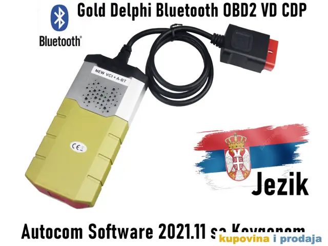 NOVO - Bluetooth Zlatni Delphi 2021.11 OBD2 Dijagnostika