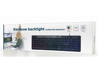 KB-UML-02 Gembird Rainbow multimedijalna tastatura sa pozadinskim osvetljenjem, US layout USB