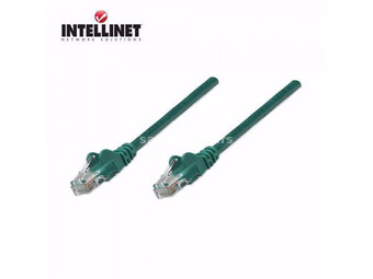 INTELLINET Patch Cable, Cat5e compatible, U/UTP, 0.5m green