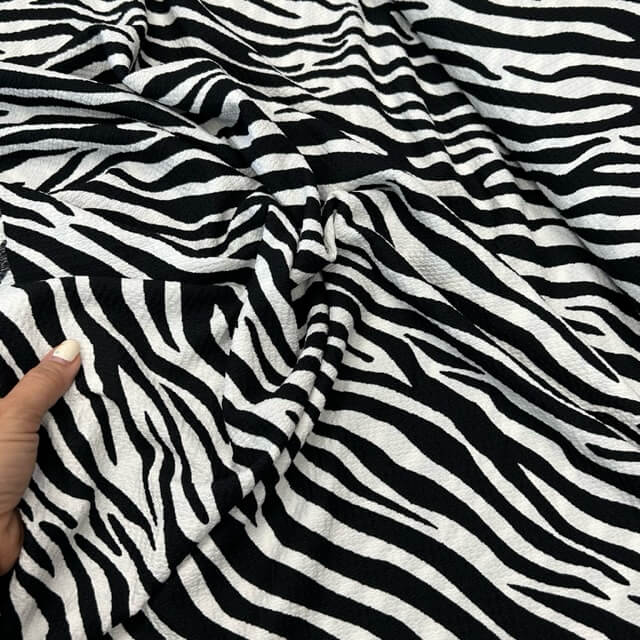 Žoržet krep crno beli zebra