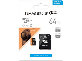 TeamGroup MICRO SDXC 64GB UHS-I +SD Adapter TUSDX64GUHS03