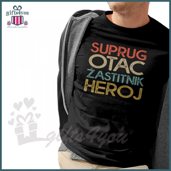 Suprug otac zaštitnik heroj majica