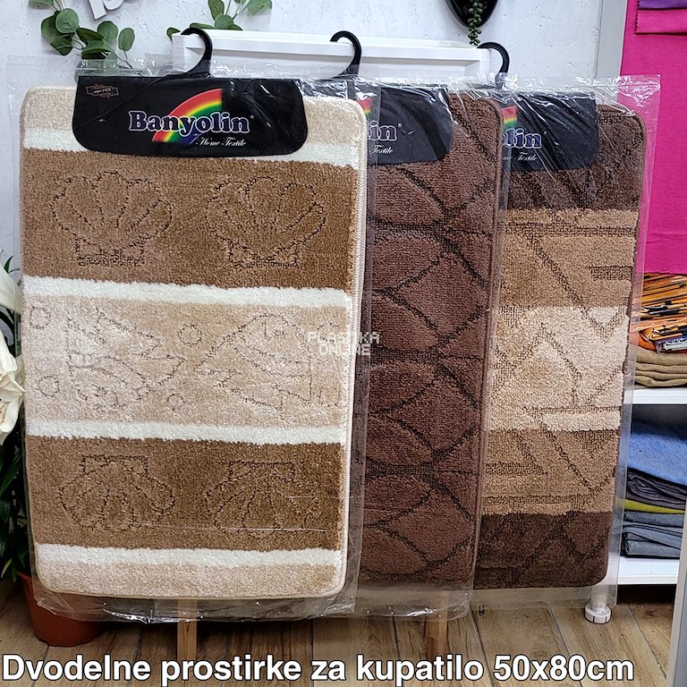 TRIO BRAON 2/1 Set Tepih Prostirka Za Kupatilo Sa Gumiranom Neklizajućom Podlogom