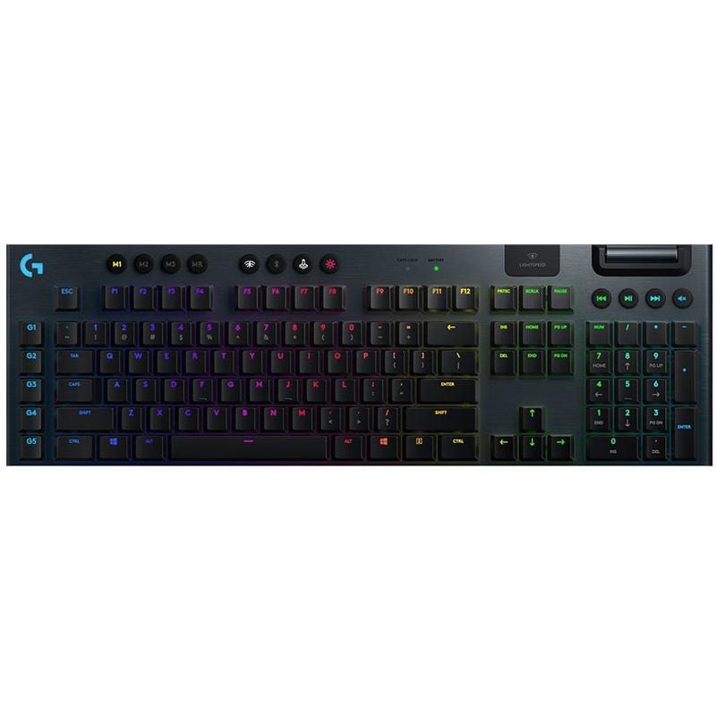 LOGITECH G915 LIGHTSPEED Wireless RGB Mechanical Gaming Keyboard – GL Linear - CARBON - US INT'L - 2.4GHZ/BT - INTNL - LINEAR SWITCH