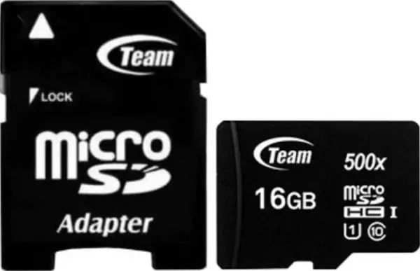 TEAM GROUP Micro SDHC 16GB UHS-I +SD Adapter TUSDH16GCL10U03 crna