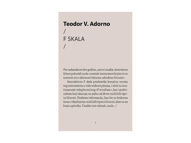 F skala - Teodor Adorno