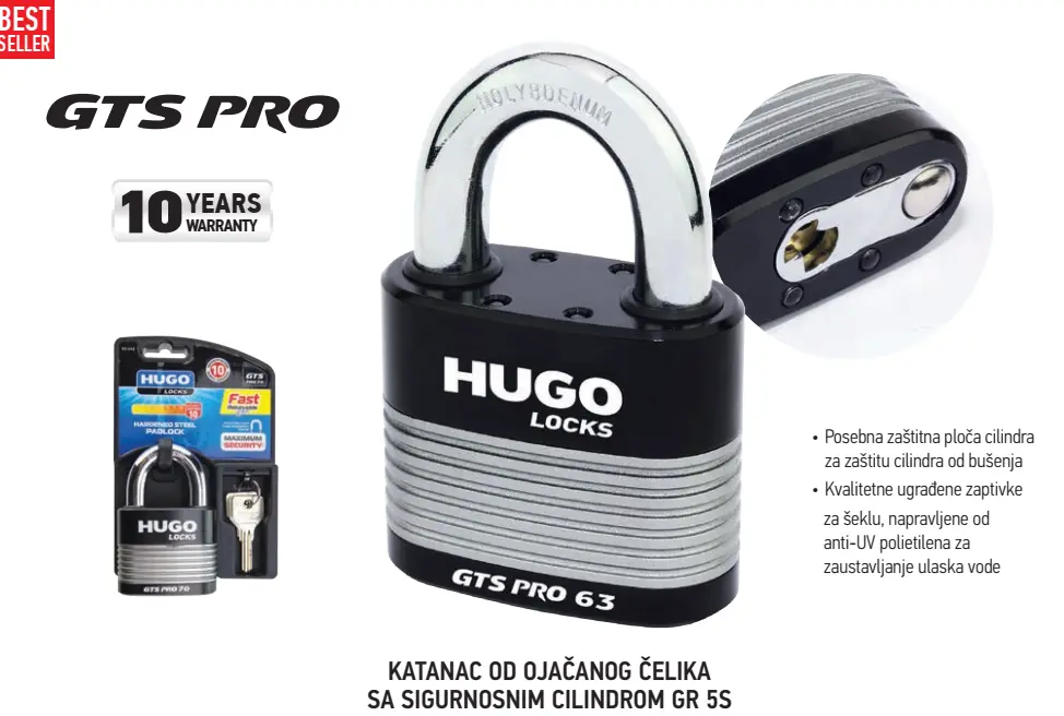 HUGO LOCKS Katanac od punog čelika gts