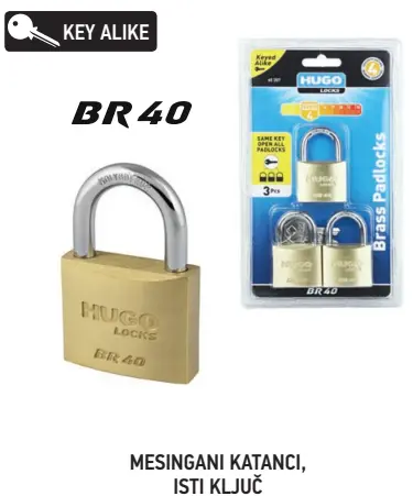 HUGO LOCKS Katanac 40mm 4 klj 3/1