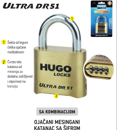 HUGO LOCKS Mesingani katanac ultra dr51