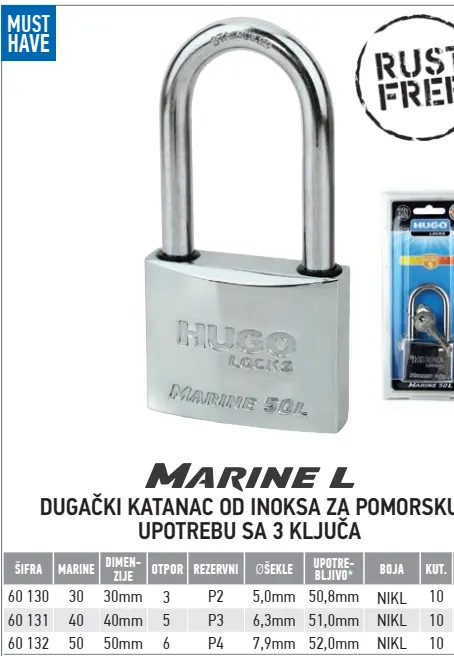 HUGO LOCKS Katanac Marine 50l dugi
