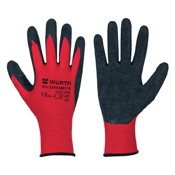 WURTH Zaštitne rukavice RED LATEX GRIP crvene
