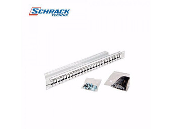 Schrack TOOLLESS LINE -19 Patch panel za 24 modula,1HU,RAL7035,ECO HSER0240GP