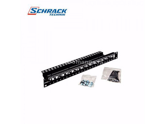 Schrack TOOLLESS LINE- 19 Patch panel za 24 modula,1HU, crni,ECO HSER0240SP