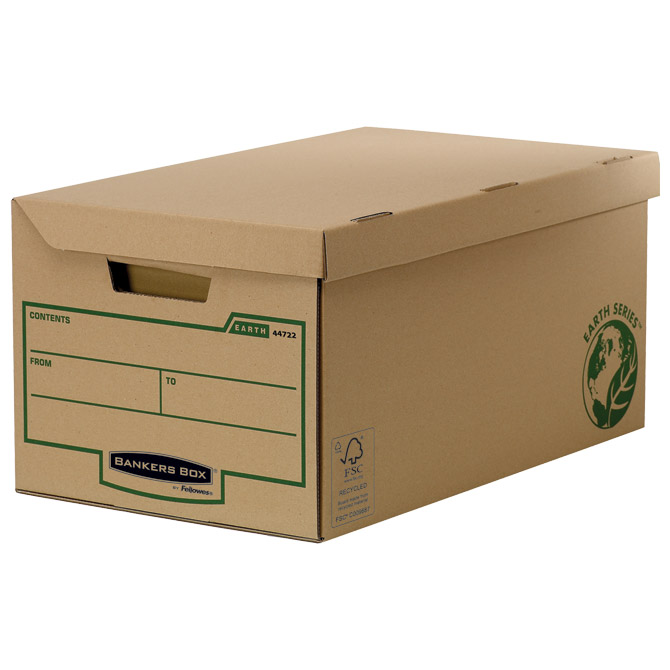 Kutija arhivska - kontejner za arhivske kutije, mape s prstenom i registratore s poklopcem Maxi Fellowes, pakovanje 10 komada