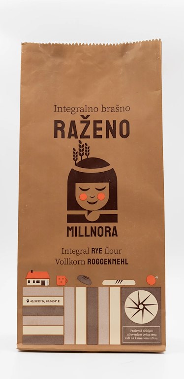 MILLNORA Integralno raženo brašno 0,5 kg