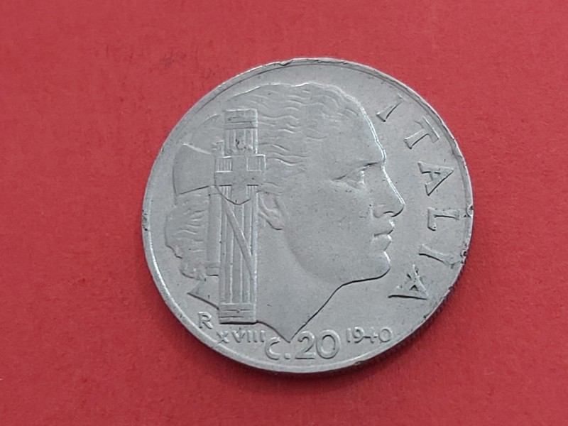 Italija - 20 cent 1940 god