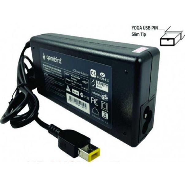 GEMBIRD NPA40-200-2250 (IB01) punjač za laptop 40W-20V-2.25A, USB Yellow PIN (983 Alt=IB04) 38963