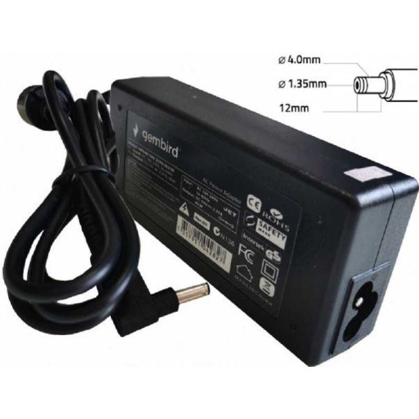 GEMBIRD NPA65-190-3420 (AS14) punjač za laptop 65W-19V-3.42A, 4.0x1.35mm black (819) 38953