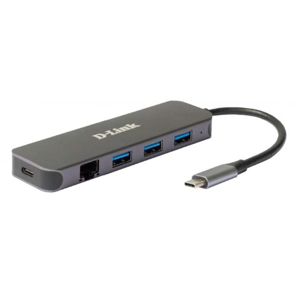 D LINK USB HUB DUB-2334 5in1 USB-C - USB3.0x3/GLAN/PD