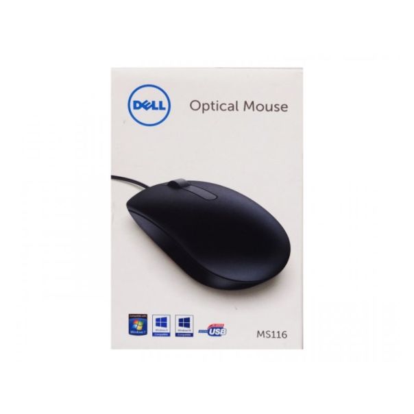 DELL MS116 USB Optical crni retail box miš