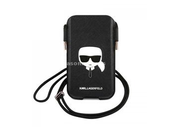 Futrola Karl Lagerfeld PU Saffiano Pouch With Karl s Head Large crna Full ORG (KLHCP12LOPHKH)